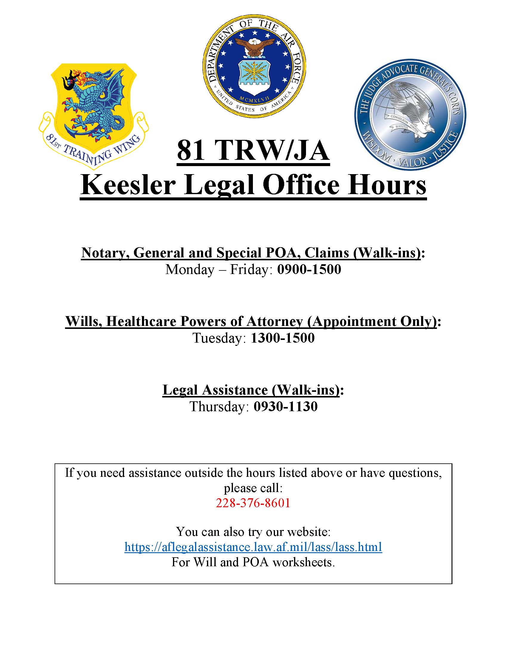 Keesler Air Force Base > Units > 81st Training Wing > Keesler Legal Office